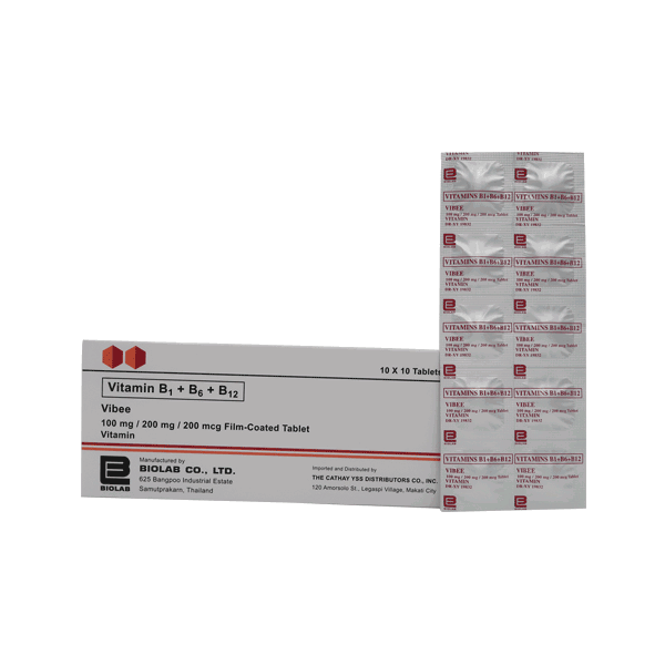 VIBEE Vitamin B1 / Vitamin B6 / Vitamin B12 100mg / 200mg / 200mcg Film ...