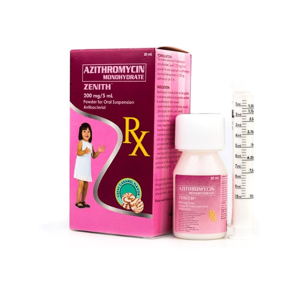 ZENITH Azithromycin Monohydrate 200mg / 5mL Powder for Oral Suspension ...