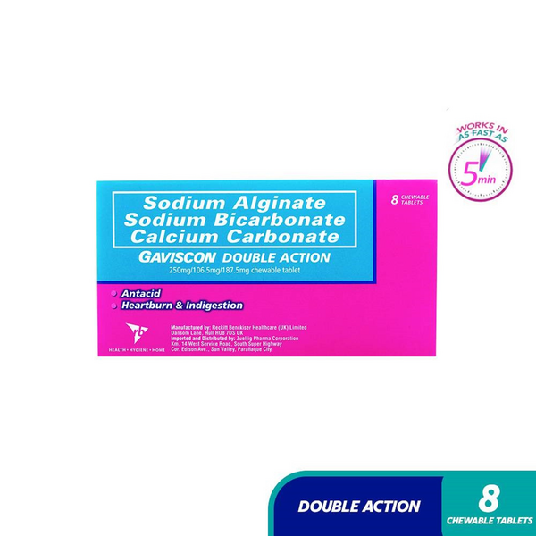 GAVISCON DOUBLE ACTION Sodium Alginate / Sodium Bicarbonate / Calcium ...