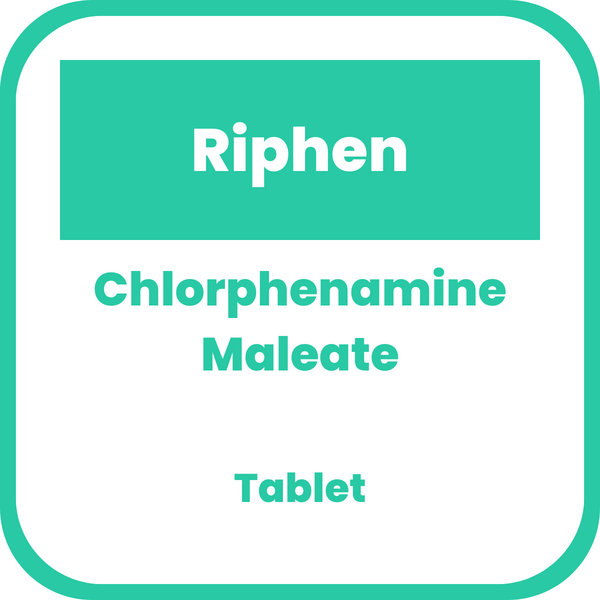 Buy Riphen chlorphenamine maleate 4mg tablet 1's online with MedsGo ...