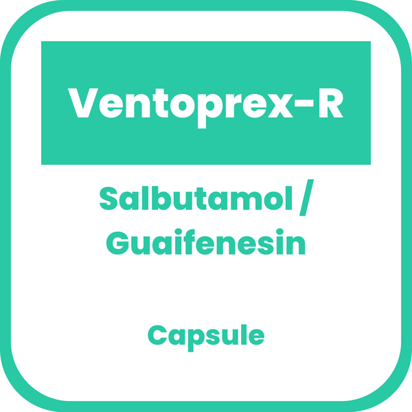 VENTOPREX-R Salbutamol / Guaifenesin 2mg / 100mg Capsule 100's price in ...