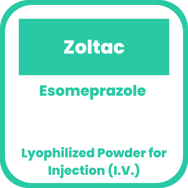 ZOLTAC Esomeprazole 40mg Lyophilized Powder for IV Injection 10mL 1's ...
