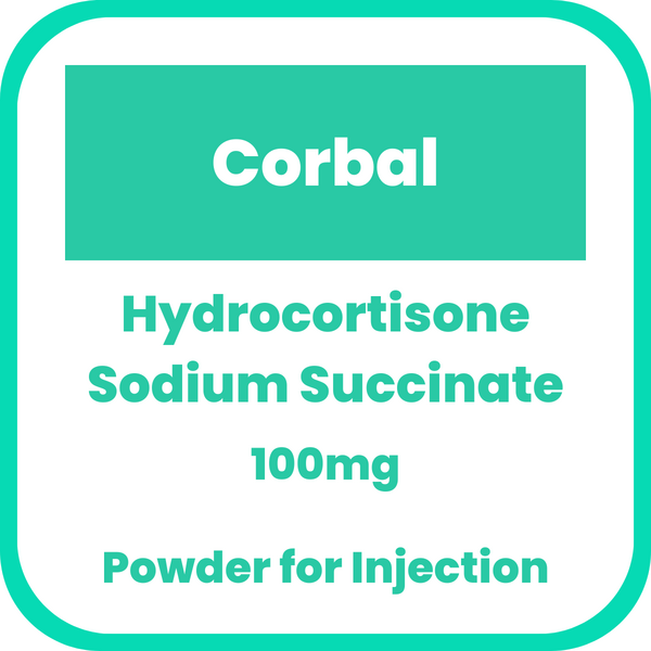 CORBAL Hydrocortisone Sodium Succinate 100mg Powder for Injection 10's ...