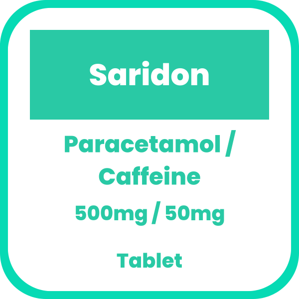Buy Saridon paracetamol / caffeine 500mg / 50mg tablet 1's online with ...