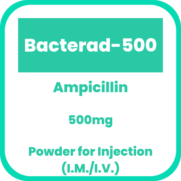 Buy Bacterad-500 ampicillin 500mg powder for im/iv injection 10's ...