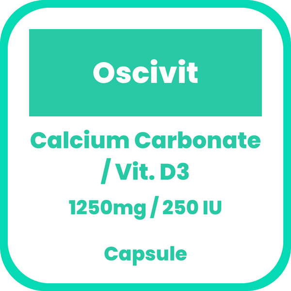 OSCIVIT Calcium Carbonate / Vit. D3 1250mg / 250IU Food Supplement ...