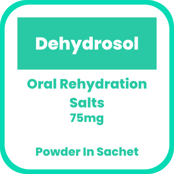 Buy Dehydrosol oral rehydration salts 75mg powder sachet 5.575g 1's ...