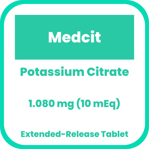 MEDCIT Potassium Citrate Monohydrate 1.08g (10mEq) Extended-Release ...