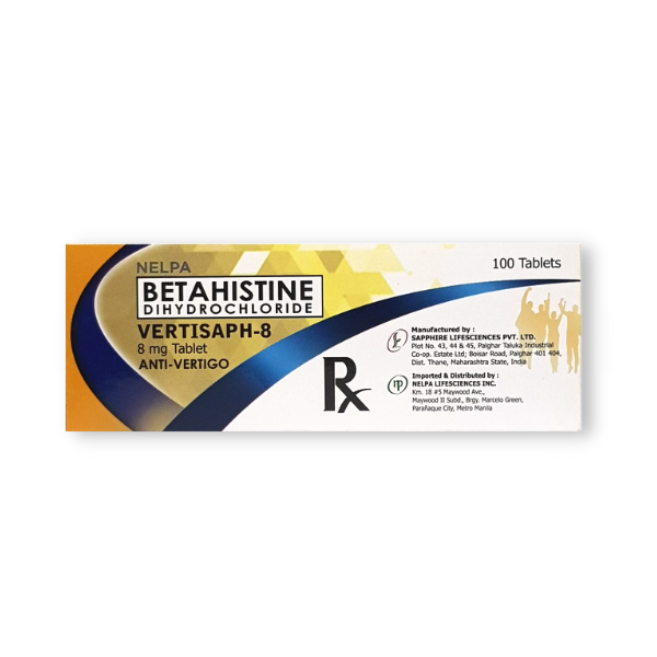 VERTISAPH-8 Betahistine Dihydrochloride 8mg Tablet 100's price in the ...