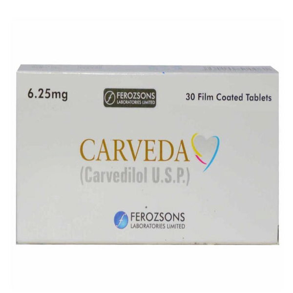 CARVECARD Carvedilol 6.25mg Film-Coated Tablet 30's price in the ...