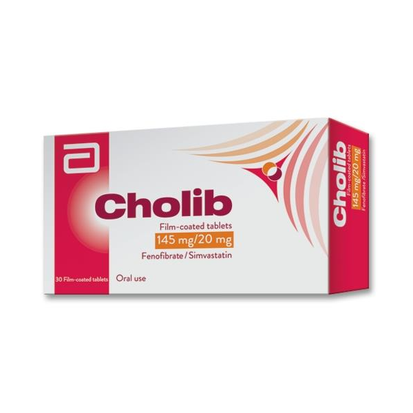 CHOLIB Fenofibrate / Simvastatin 145mg / 20mg Film-Coated Tablet 1's ...