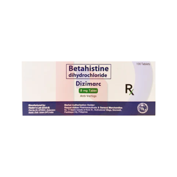 DIZIMARC Betahistine Dihydrochloride 8mg Tablet 100's price in the ...