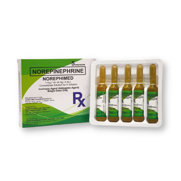 NOREPHIMED Norepinephrine Bitartrate 1mg / mL (4mg / 4mL) Concentrate ...