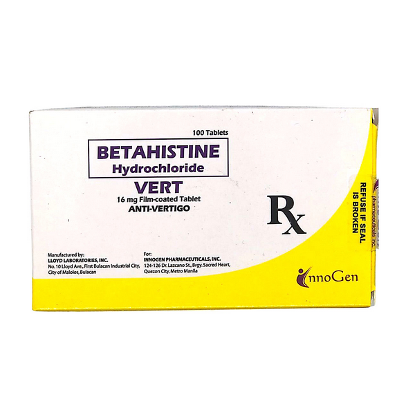 VERT Betahistine Hydrochloride 16mg Film-Coated Tablet 1's price in the ...