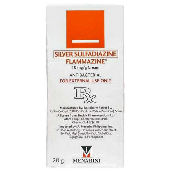 FLAMMAZINE Silver Sulfadiazine 10mg / g Cream 20g price in the ...