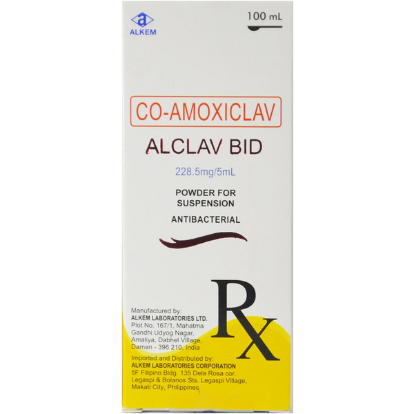 ALCLAV BID Co-Amoxiclav 228.5mg / 5mL Powder for Suspension 100mL price ...