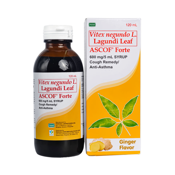 ASCOF FORTE Vitex Negundo L. (Lagundi Leaf) 600mg / 5mL Syrup 120mL ...