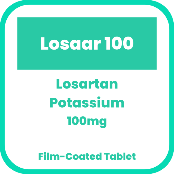Buy Losaar 100 losartan potassium 100mg film-coated tablet 100's online ...
