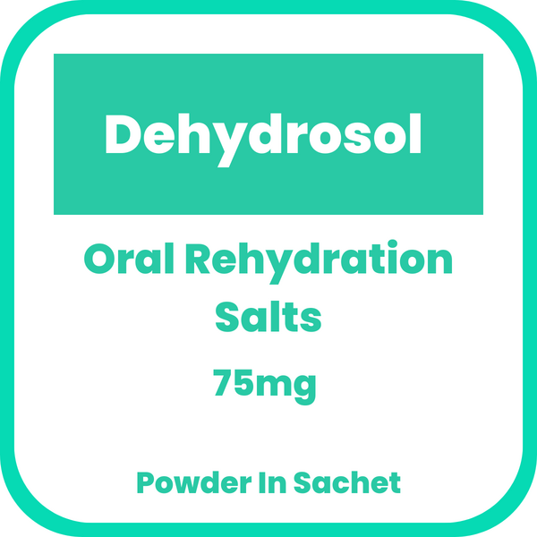 Buy Dehydrosol oral rehydration salts 75mg powder sachet 5.575g 5's ...
