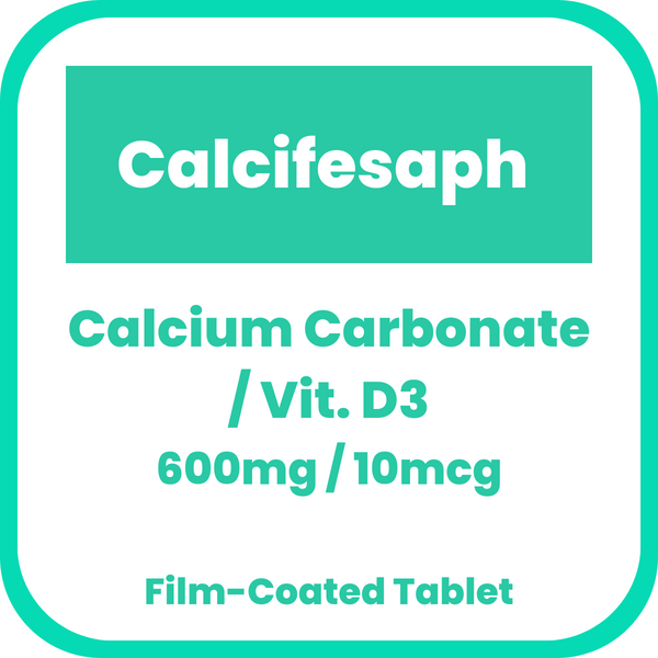 CALCIFESAPH Calcium Carbonate / Cholecalciferol (Vit. D3) 600mg / 10mcg ...