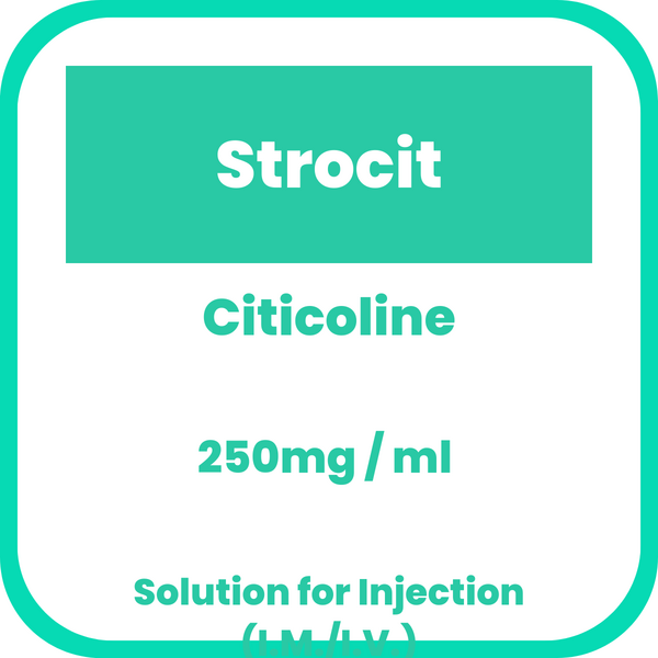 STROCIT Citicoline 250mg / mL (500mg / 2mL) Solution for IM/IV ...