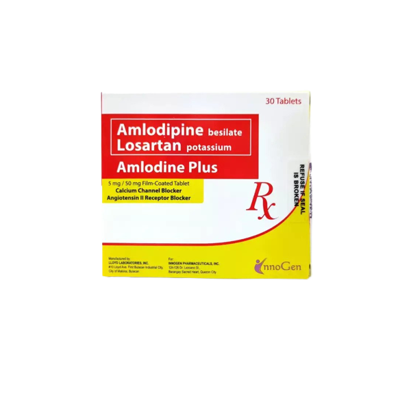 AMLODINE PLUS Amlodipine / Losartan Potassium 5mg / 50mg Film-Coated ...