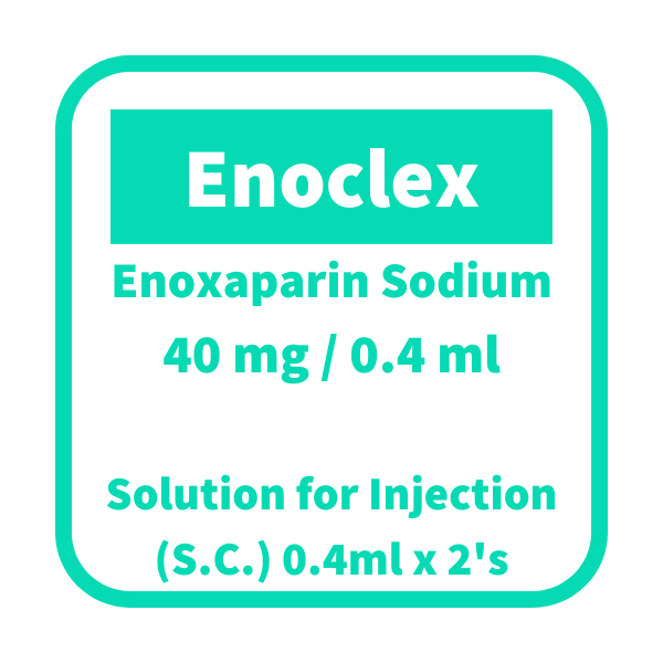 ENOCLEX Enoxaparin Sodium 40mg / 0.4mL Solution for SC Injection 0.4mL ...