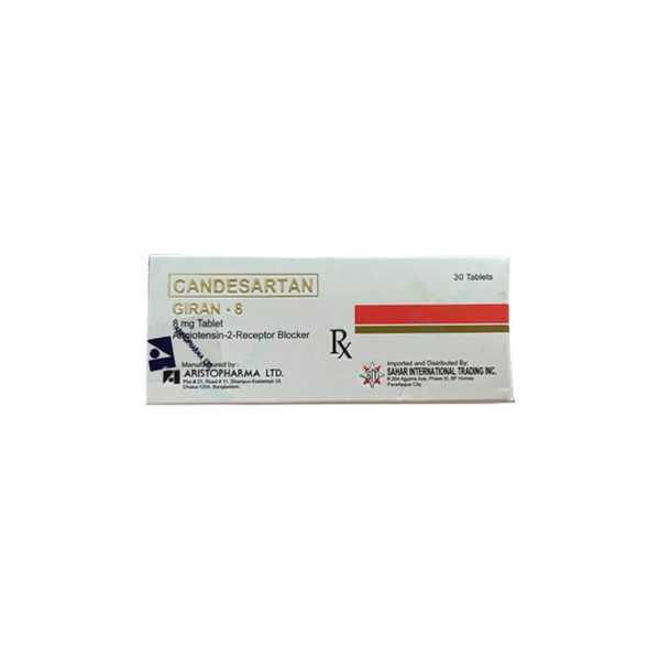GIRAN-8 Candesartan Cilexetil 8mg Tablet 30's price in the Philippines ...