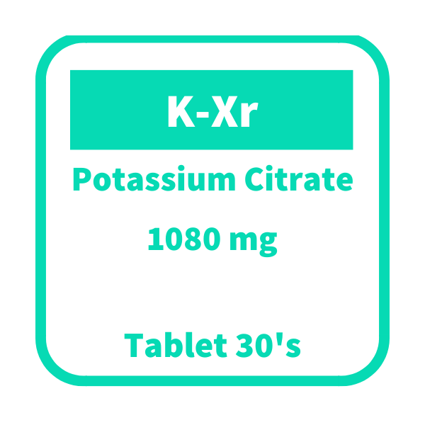K-XR Potassium Citrate 1080mg Extended-Release Tablet 30's price in the ...