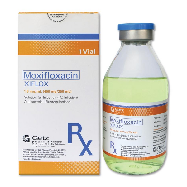 XIFLOX Moxifloxacin Hydrochloride 1.6mg / mL (400mg / 250mL) Solution ...