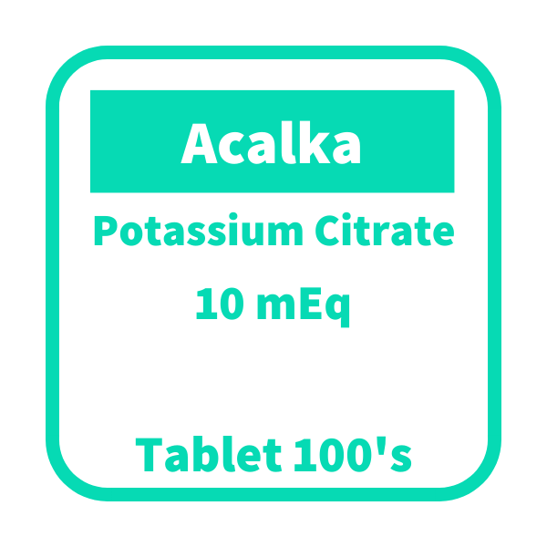 ACALKA Potassium Citrate 10mEq Tablet 100's price in the Philippines ...