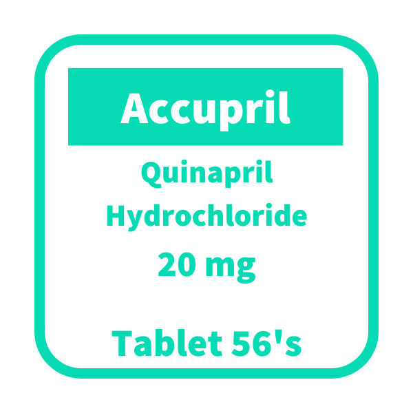 ACCUPRIL Quinapril Hydrochloride 20mg Tablet 56's price in the ...