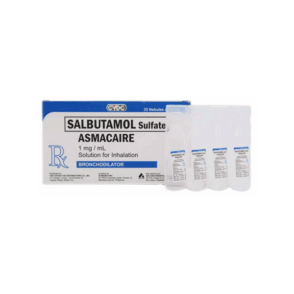 ASMACAIRE Salbutamol Sulfate 1mg / mL Solution for Inhalation 2.5mL x ...