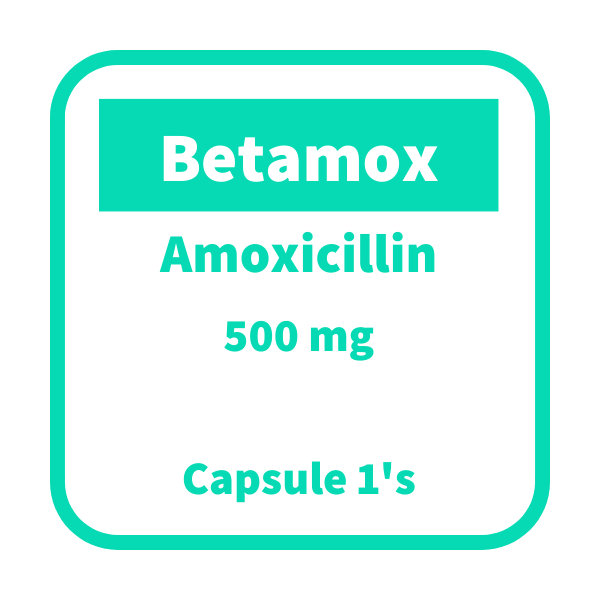 BETAMOX Amoxicillin 500mg Capsule 1's price in the Philippines | MedsGo ...
