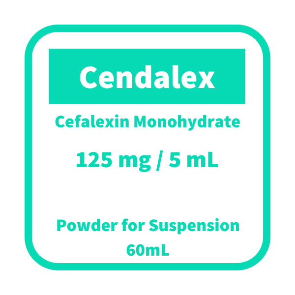 CENDALEX Cefalexin Monohydrate 125mg / 5mL Powder for Suspension 60mL ...