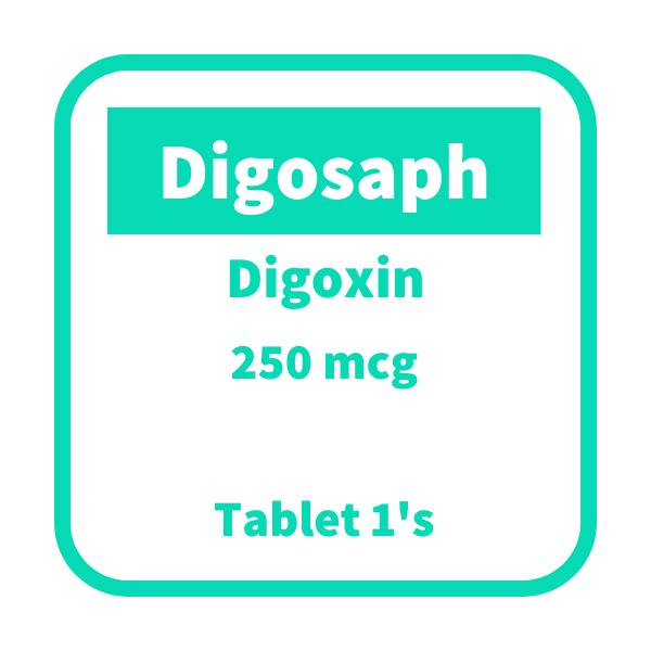 Buy Digosaph digoxin 250mcg tablet 1's online with MedsGo. Price - from ...