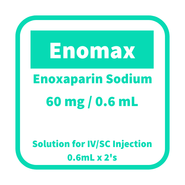 ENOMAX Enoxaparin Sodium 60mg / 0.6mL Solution for IV/SC Injection 0 ...