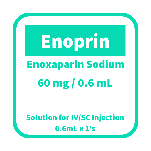 ENOPRIN Enoxaparin Sodium 60mg / 0.6mL Solution for IV/SC Injection 0 ...