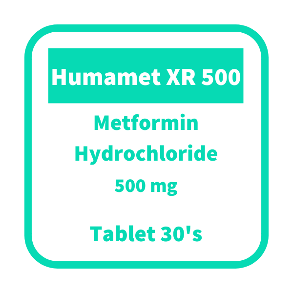HUMAMET XR 500 Metformin Hydrochloride 500mg Extended-Release Tablet 30 ...