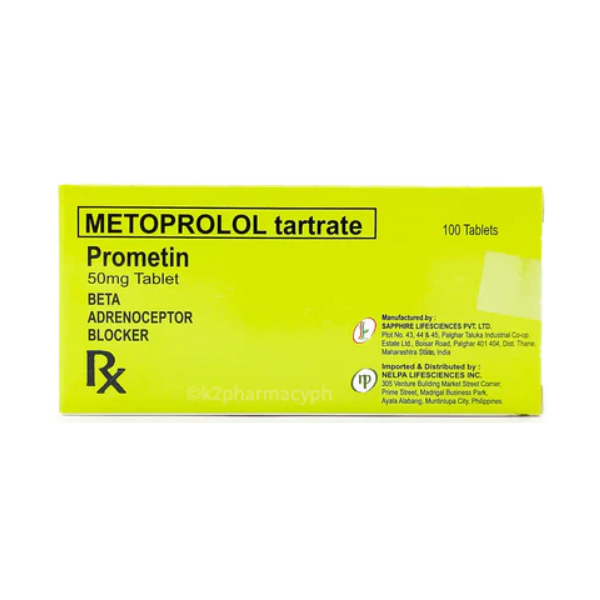 PROMETIN Metoprolol Tartrate 50mg Tablet 100's price in the Philippines ...