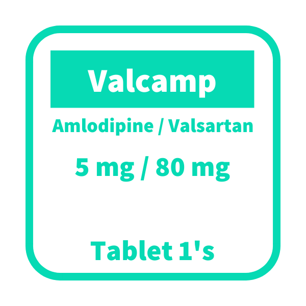 VALCAMP Amlodipine / Valsartan 5mg / 80mg Film-Coated Tablet 1's price ...