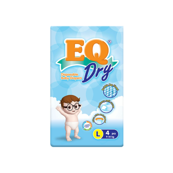 EQ Dry Disposable Baby Diapers L 4's price in the Philippines | MedsGo Pharmacy