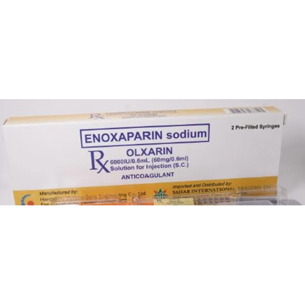 OLXARIN Enoxaparin Sodium 6000IU / 0.6mL (60mg / 0.6mL) Solution for SC ...