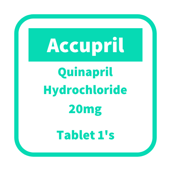 ACCUPRIL Quinapril Hydrochloride 20mg Tablet 1's price in the ...