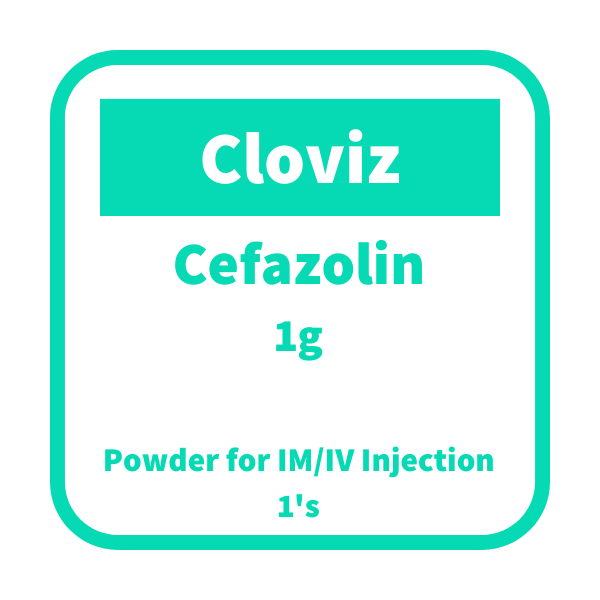 CLOVIZ Cefazolin 1g Powder for IM/IV Injection 1's price in the ...