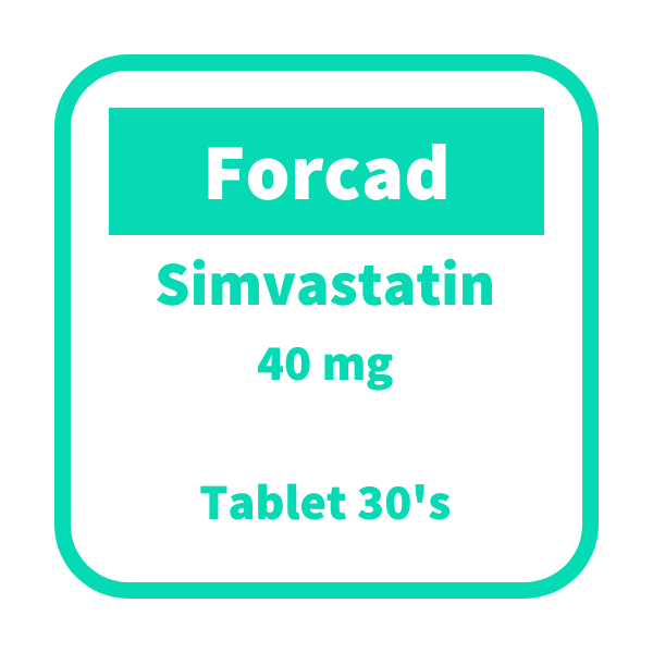 FORCAD Simvastatin 40mg Film-Coated Tablet 30's price in the ...