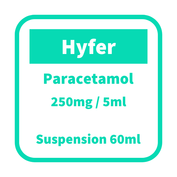Buy Hyfer paracetamol 250mg / 5ml suspension 60ml orange online with ...