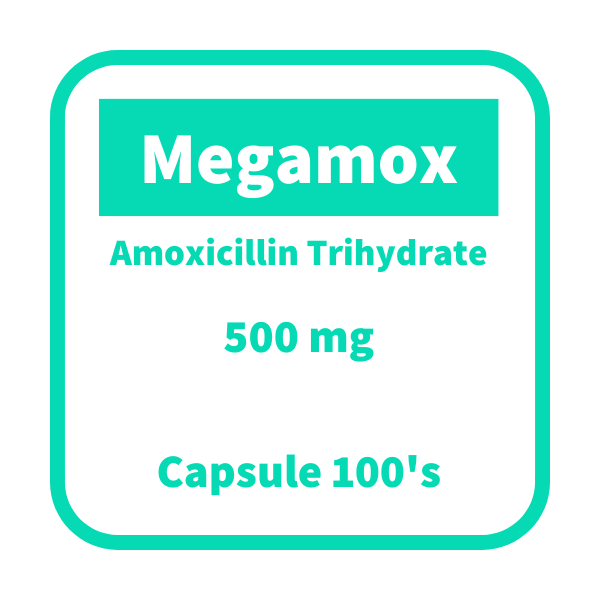MEGAMOX Amoxicillin Trihydrate 500mg Capsule 100's price in the ...