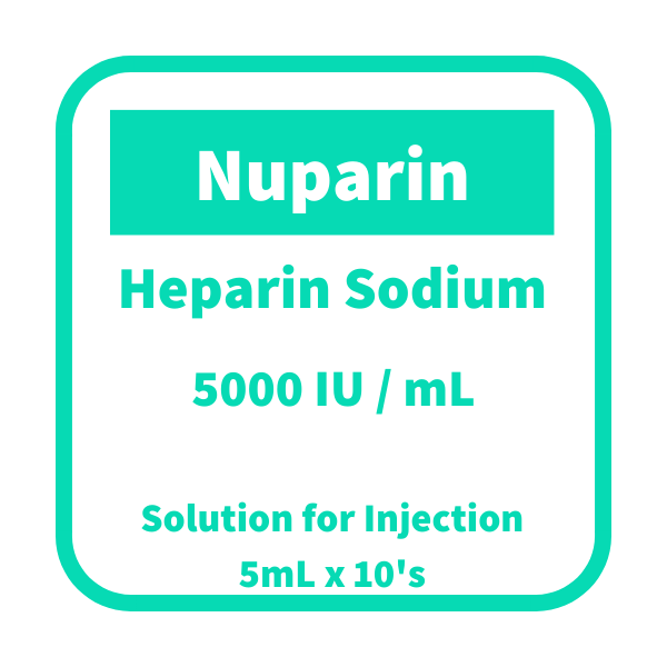 NUPARIN Heparin Sodium 5000IU / mL Solution for Injection 5mL 10's price in the Philippines ...