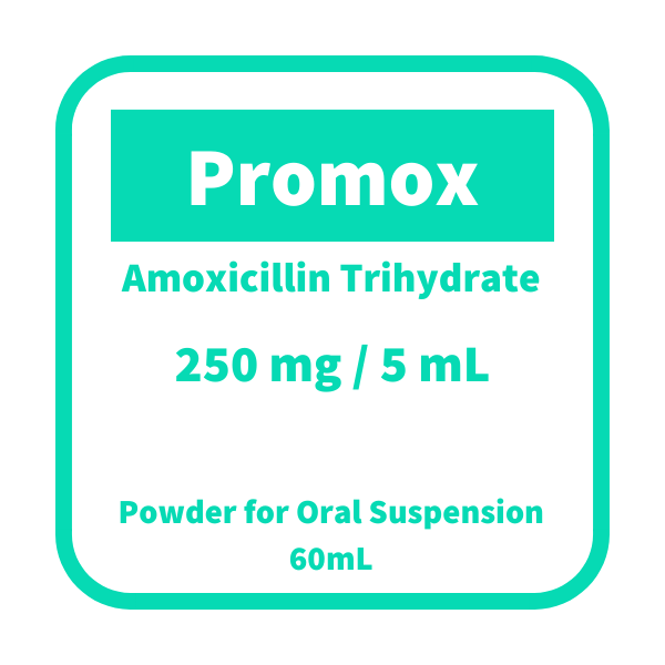 PROMOX Amoxicillin Trihydrate 250mg / 5mL Powder for Oral Suspension ...